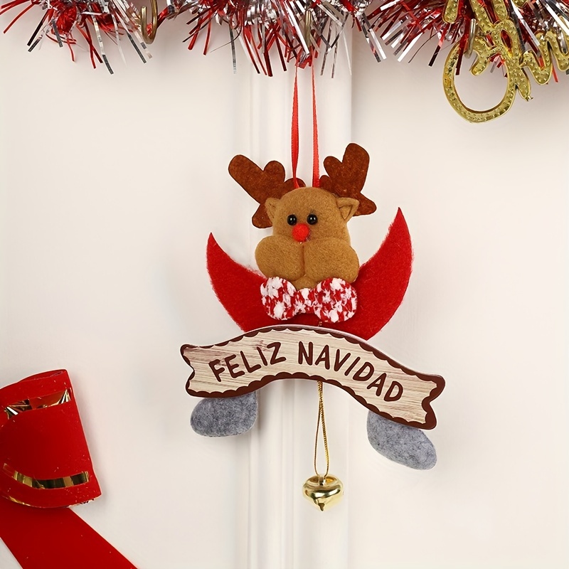 Christmas Pendant Cute Cartoon Santa Elk Ornament - Temu Canada