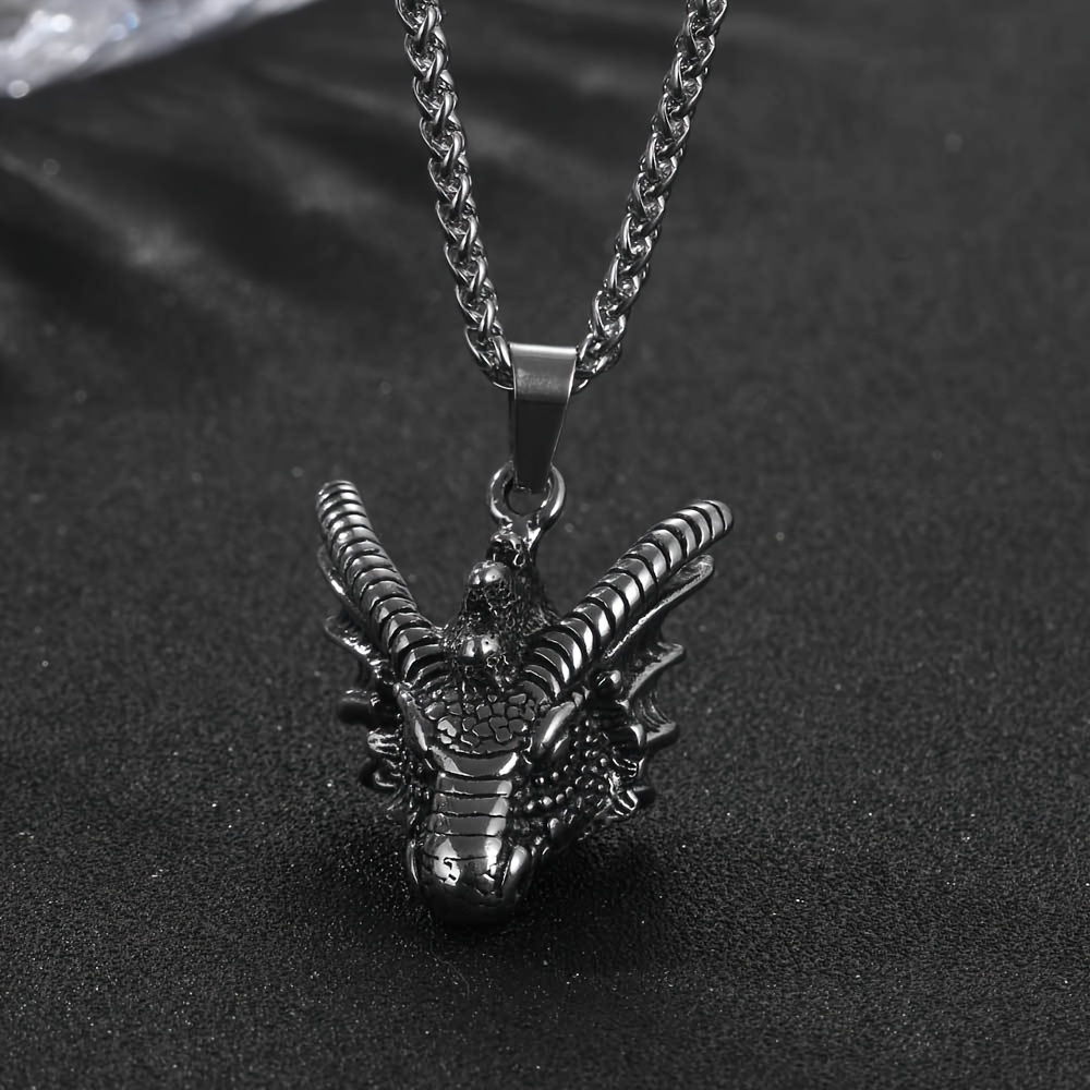 Stainless Steel Pendant Retro Dark Dragon Shaped - Temu United Kingdom