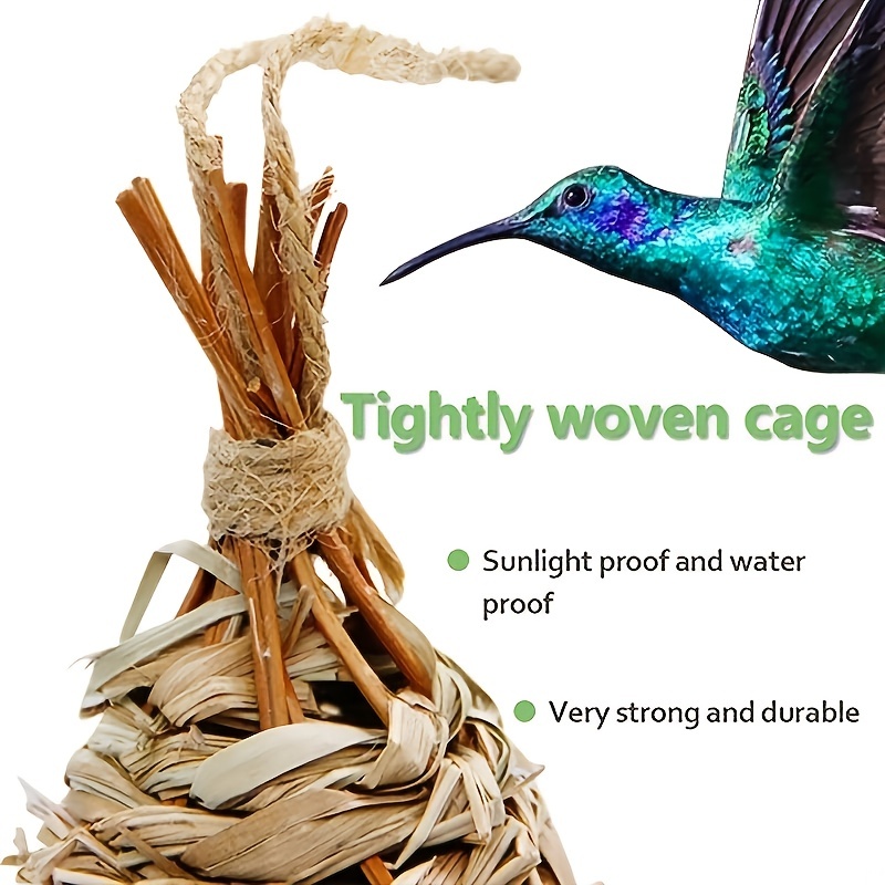 Hanging Bird House: Handcrafted Straw Nest Outdoor Use - Temu
