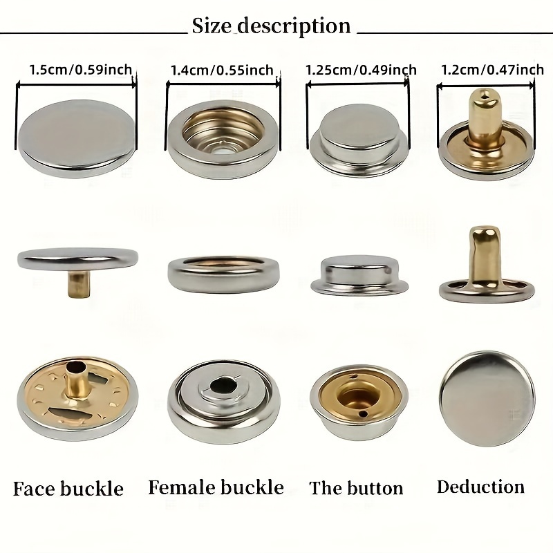 40pcs snap fastener kit suitable for diy processes such as boat covers ...