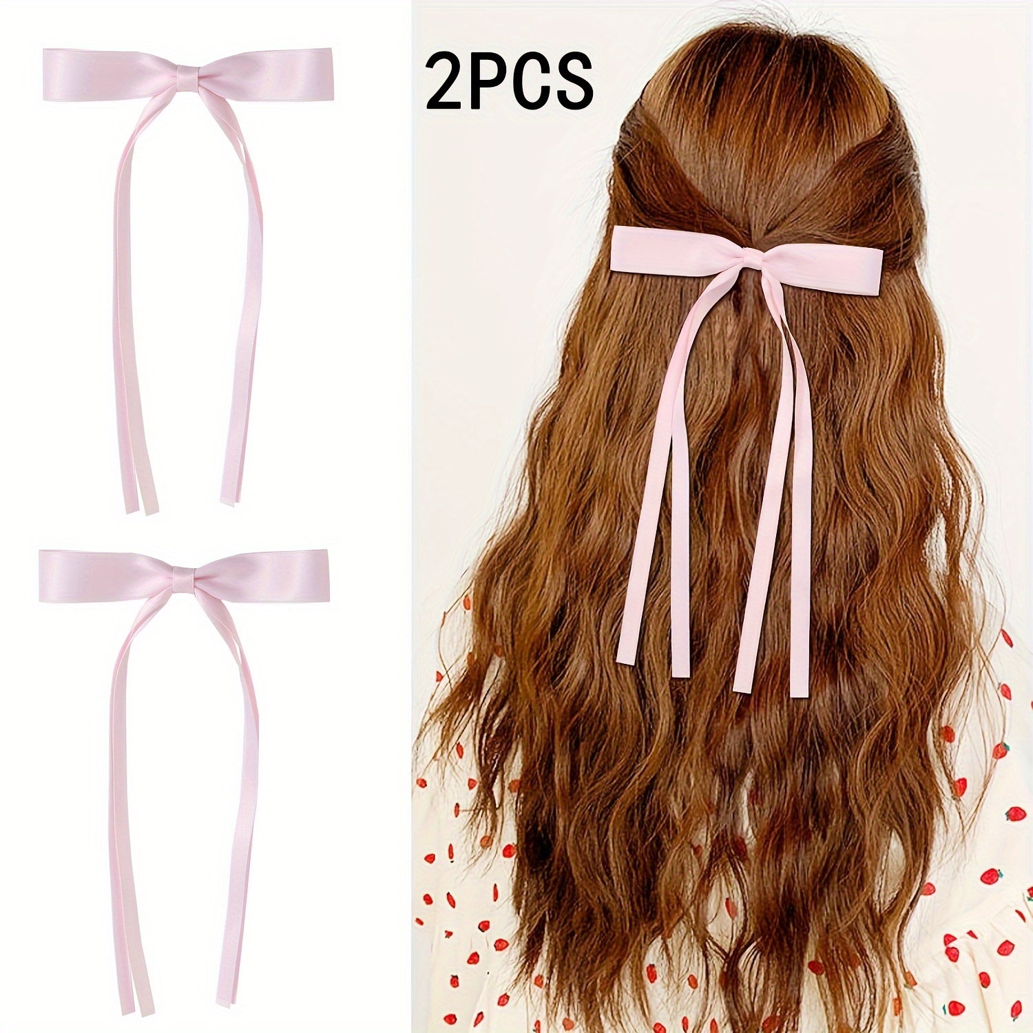 Elegant Solid Color Bowknot Hair Clips Ribbon Hair Clips - Temu United ...