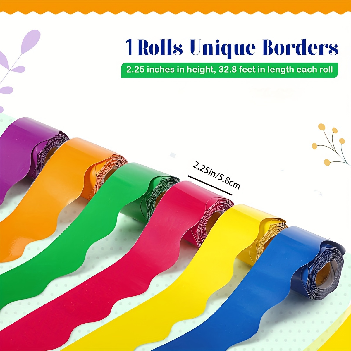 Colorful Classroom Borders Bulletin Board Scalloped Bulletin - Temu ...