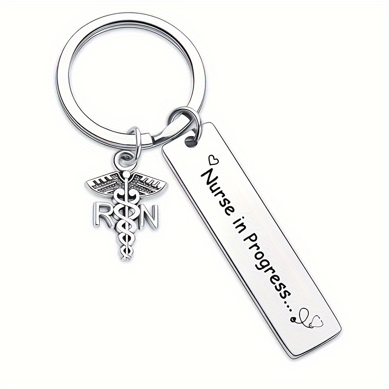 Medical Caduceus Keychain Stainless Steel Key Chain Ring - Temu Australia