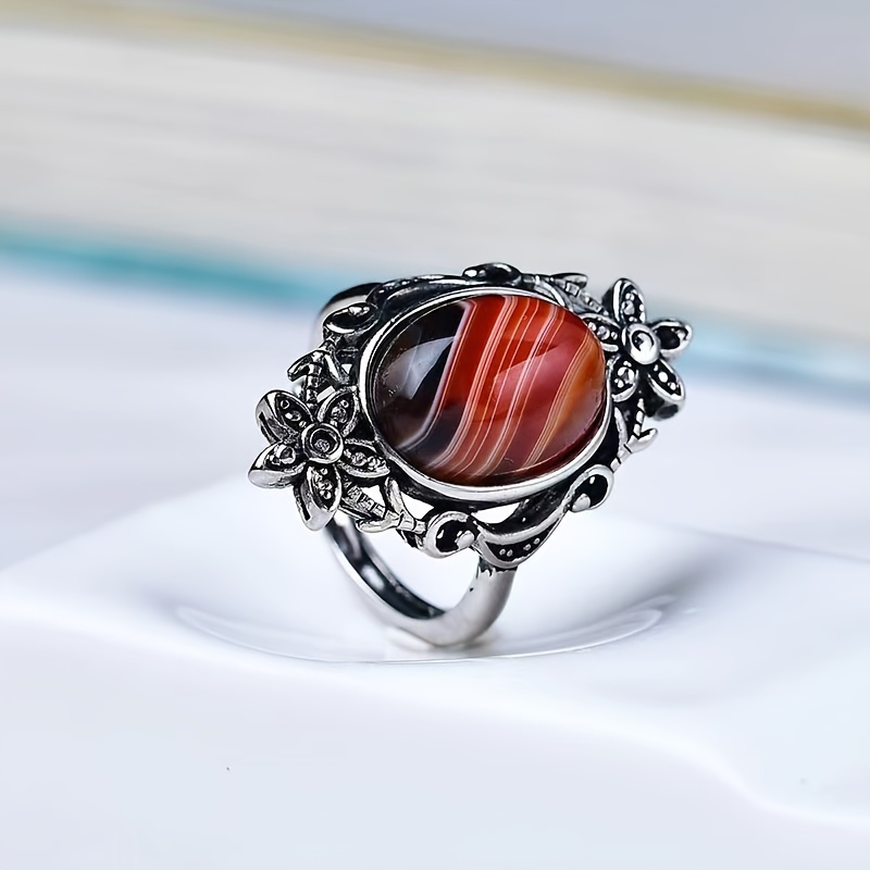 Fashion Striped Adjustable Ring Retro Style Ring Suitable - Temu ...