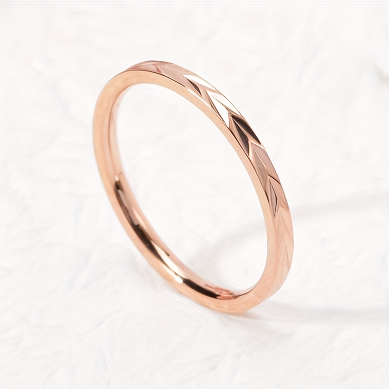 Titanium Steel Rose Golden Ring Men Couple Rings Daily Wear - Temu Canada