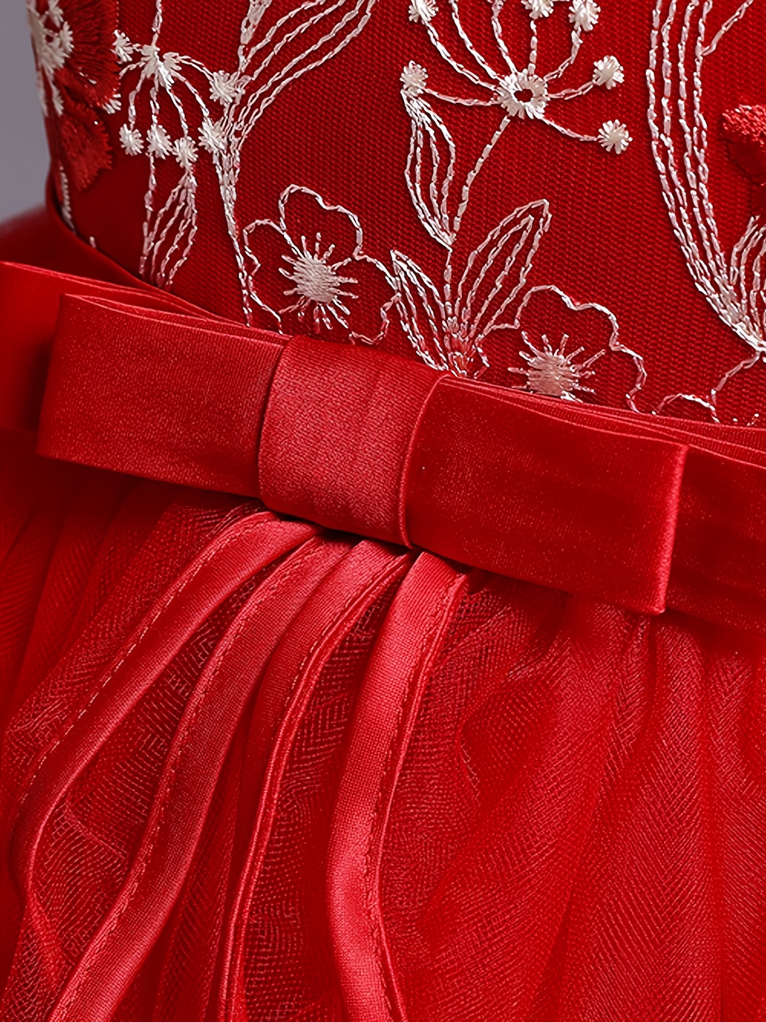 Girls Princess Dress Sleeveless Flower Embroidery Tutu Dress - Temu