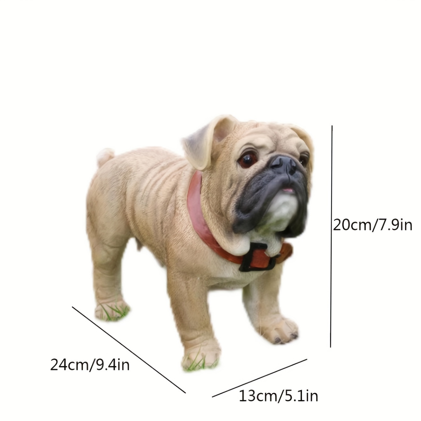 Outdoor Simulation Dog Bulldog Statue Garden Resin Crafts - Temu United ...