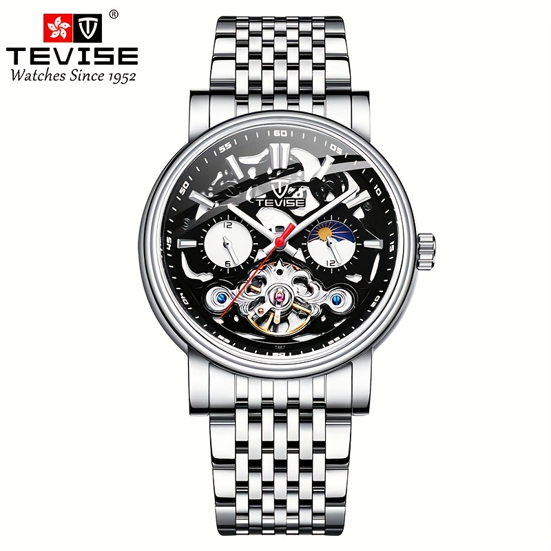 Classic Men's Mechanical Watch, Stainless Steel Automatic Chronograph ...