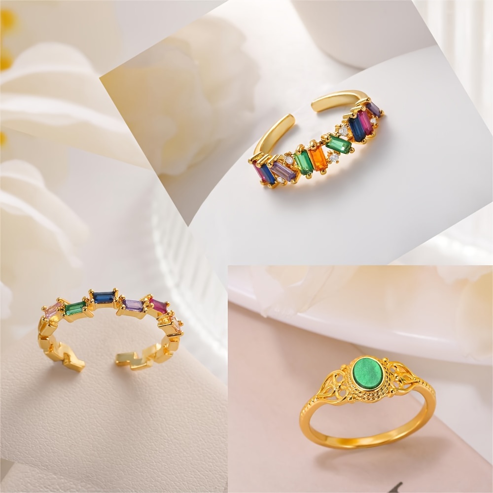 Men's Bohemian Golden Copper Multi color Zirconia Opening - Temu United ...