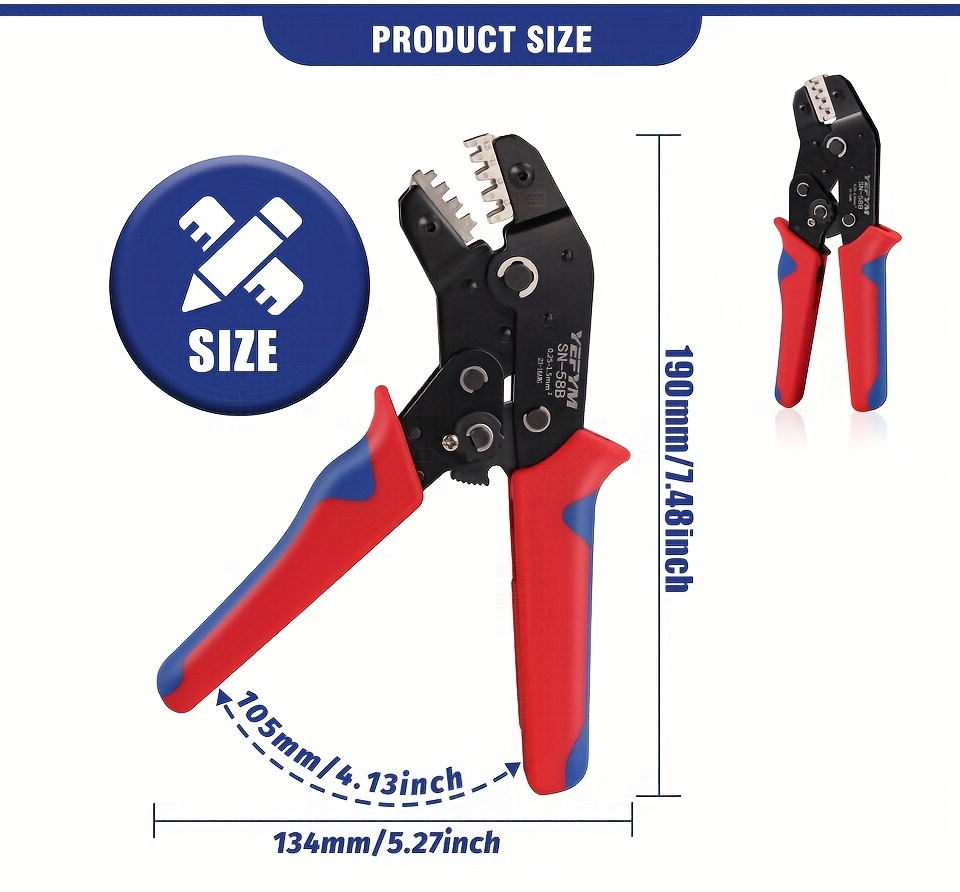 Spade Terminal Crimping Tool Kit Ratcheting Wire Crimper - Temu