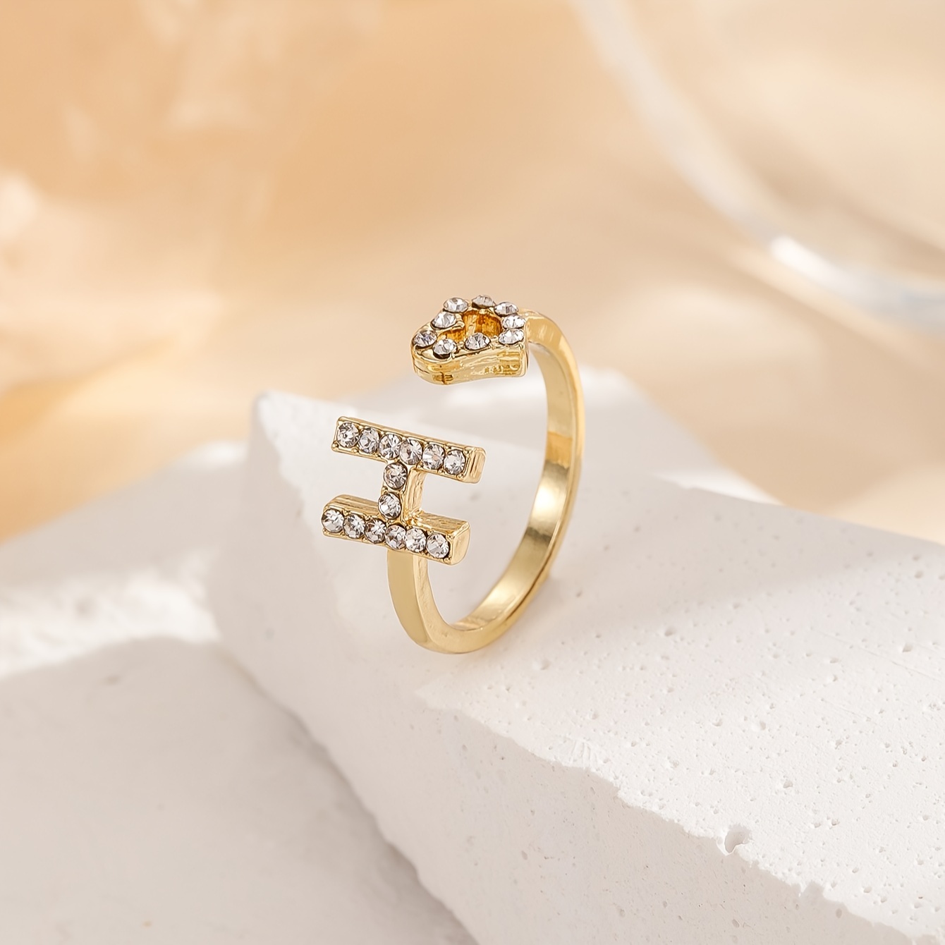 26 English Letter Ring Simple Fashion Opening Ring - Temu United Kingdom