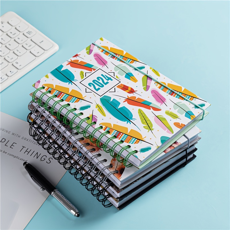 Colored Feathers 365 Day Calendar Planner Daily Planning - Temu