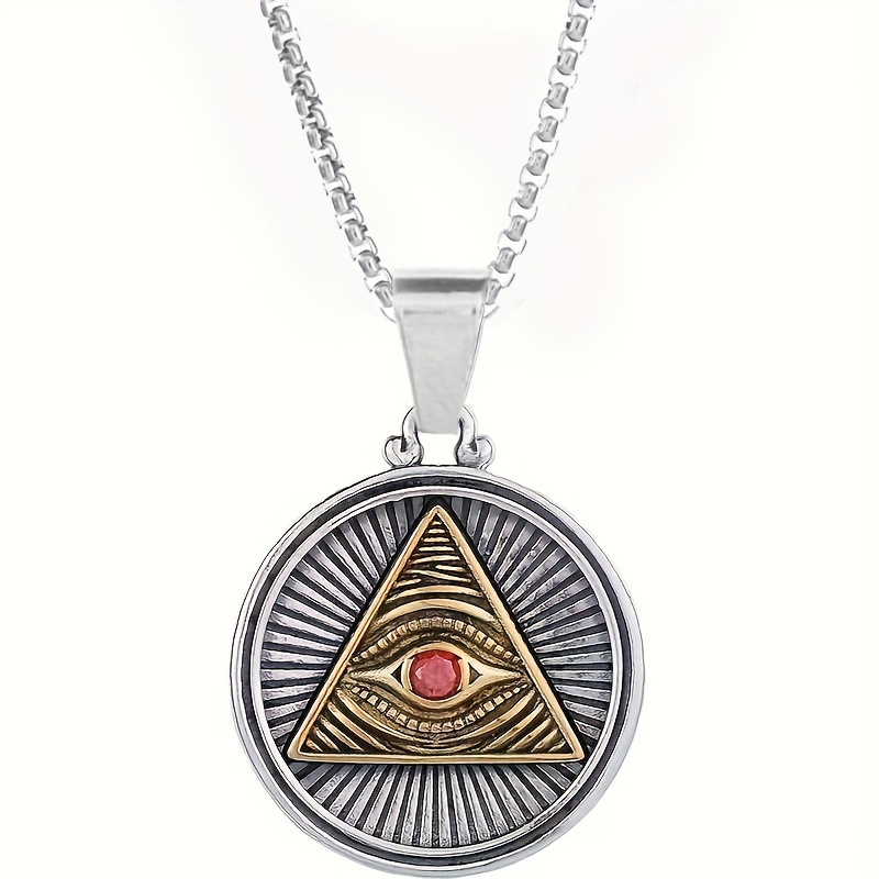 Triangle Eye Eye Horus Pendant Stainless Steel Chain Eye God - Temu ...