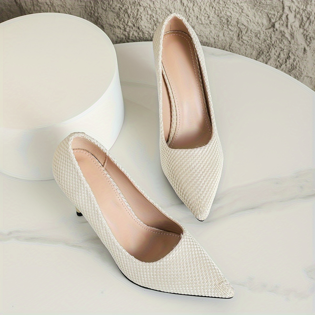 Solid Color Stiletto Heels Women s Elegant Point Toe Dress - Temu Canada