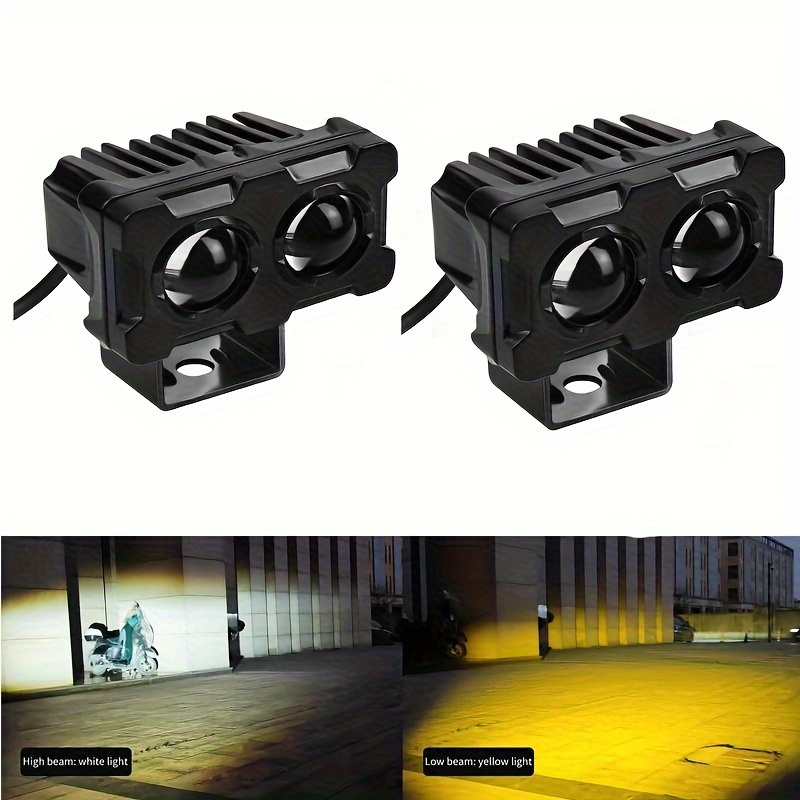 Motorcycle Led Headlight Work Spot Lamp Mini Projector Lens - Temu ...