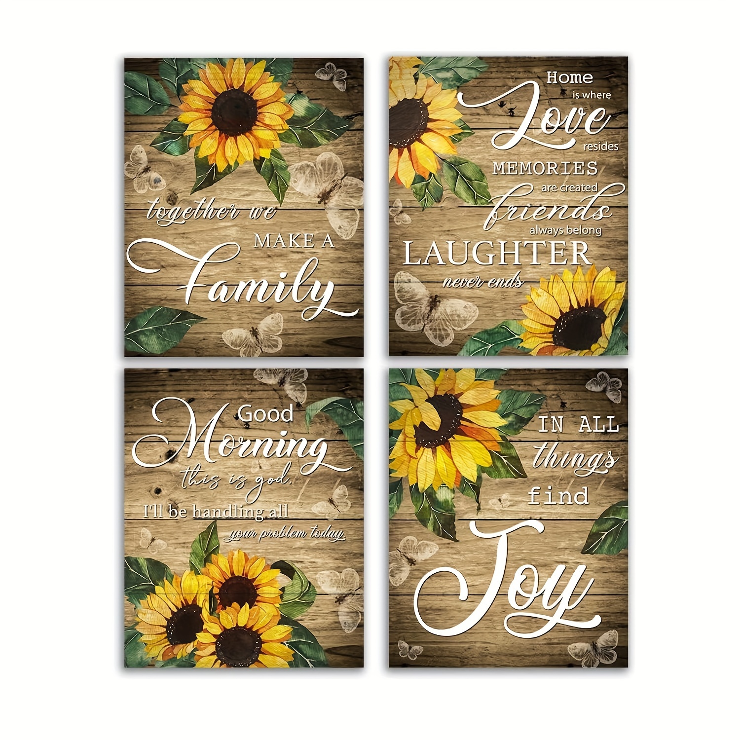 Sunflower Family Wall Art Rustic Farmhouse Painting - Temu New Zealand