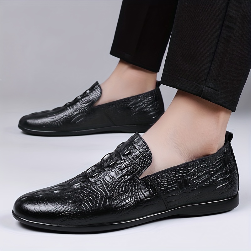 Croc Effect Loafer Shoes Men s Loafers Ventilation Holes - Temu Australia