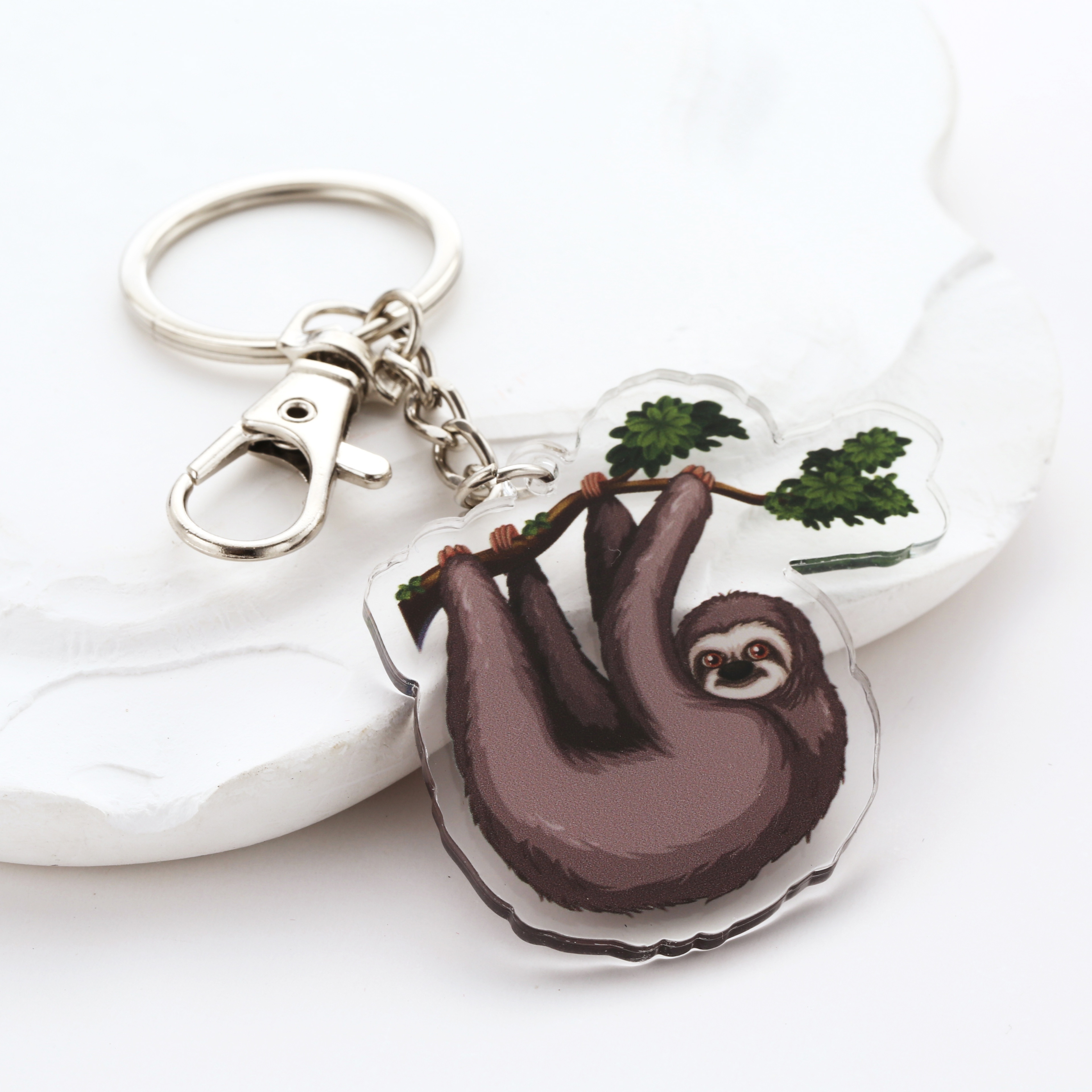 Cute Sloth Pendant Keychain Cartoon Animal Acrylic Keyring - Temu ...