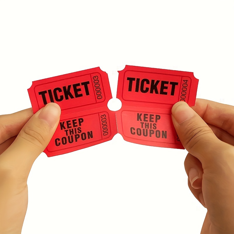 Red Raffle Tickets Ticket Events Entry Class - Temu