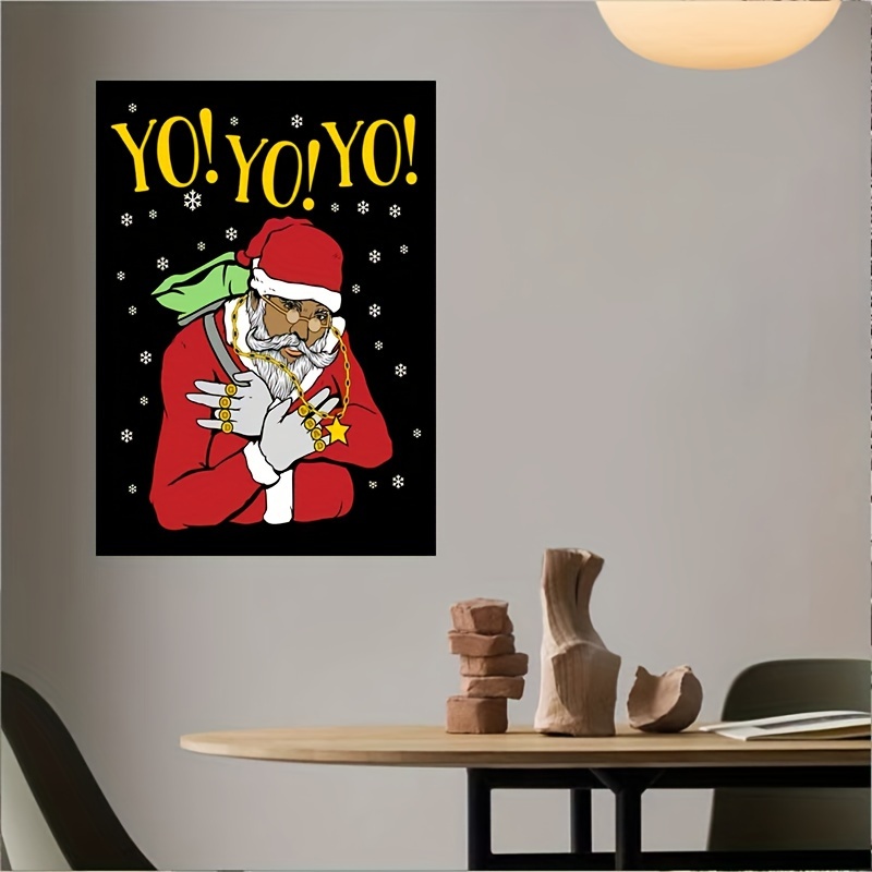 Canvas Poster Modern Art Santa Claus Wealthy Punk Style - Temu Canada