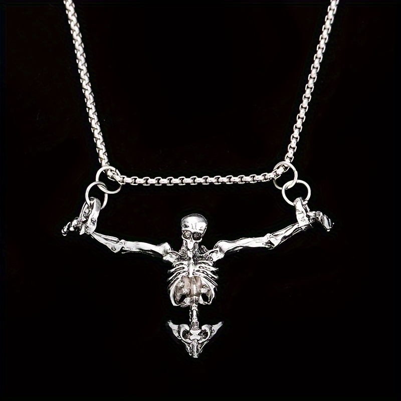 Vintage Hip Hop Punk Style Skull Skeleton Pendant Necklace - Temu Ireland