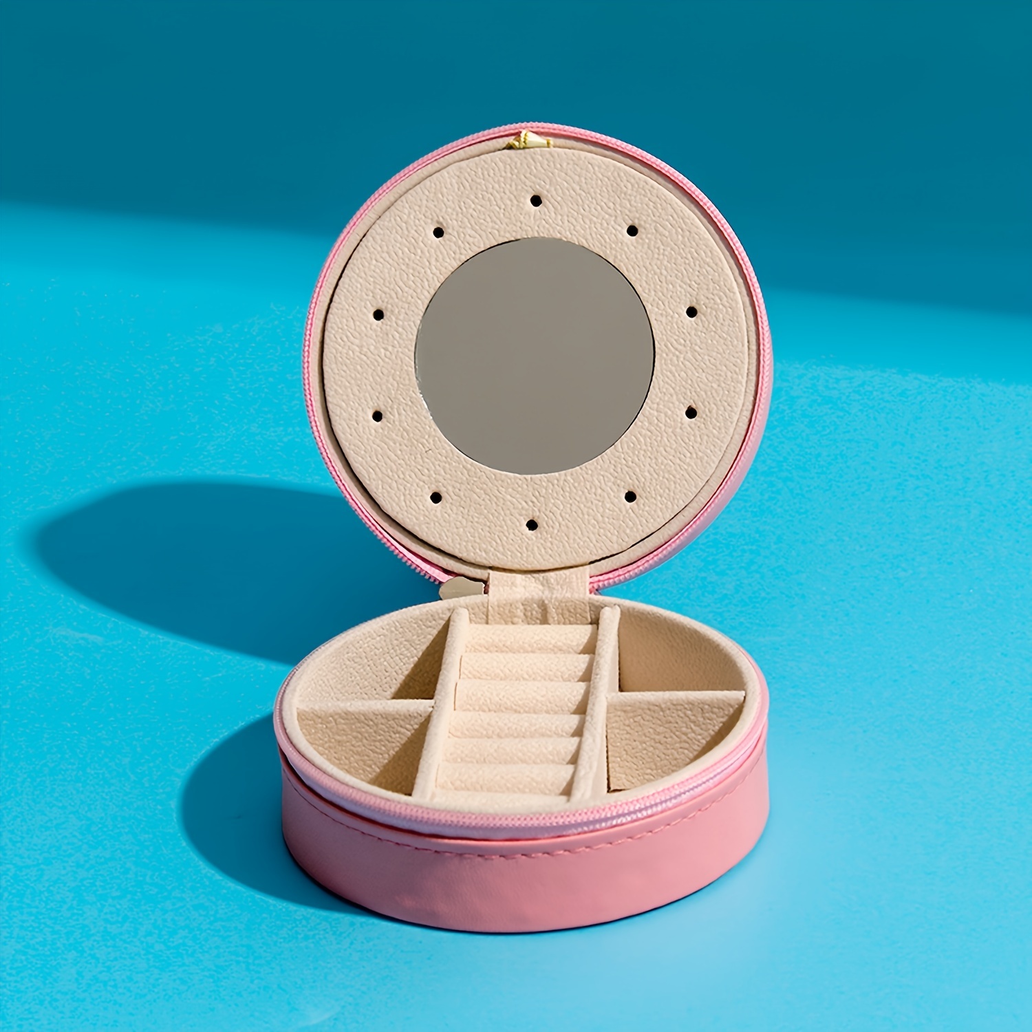 Flip top Jewelry Box Empty Box Mirror Necklace Ring Pendant - Temu ...