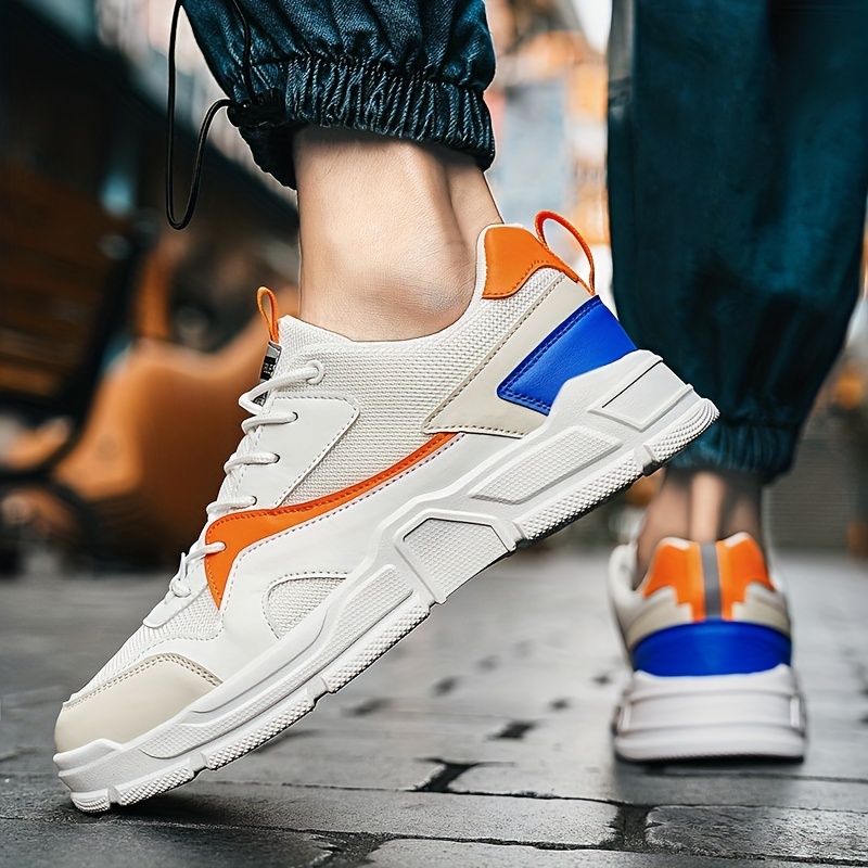 Men's Color Block Sneakers Wear resistant Non slip Lace Mesh - Temu ...