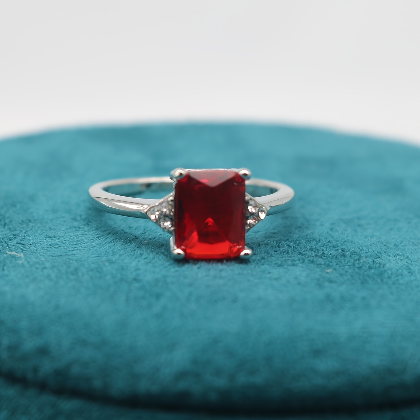 Inlaid Square Cubic Zirconia Ring Creative Personality - Temu United ...