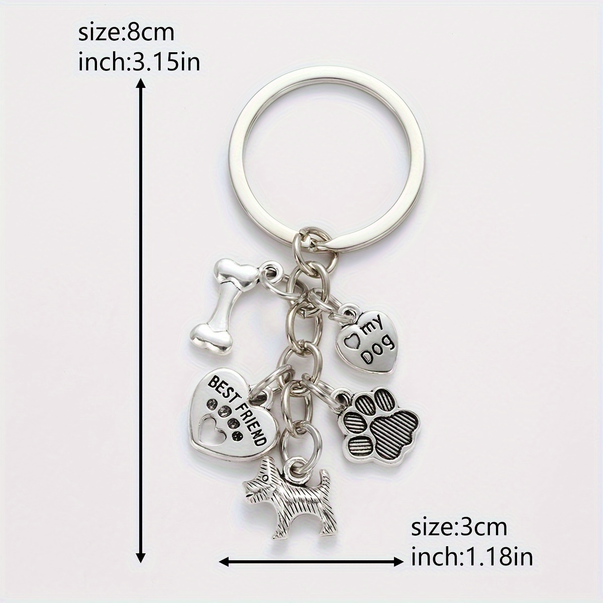 Best Friend Dog Keychain Cute Animal Alloy Key Chain Ring - Temu United ...