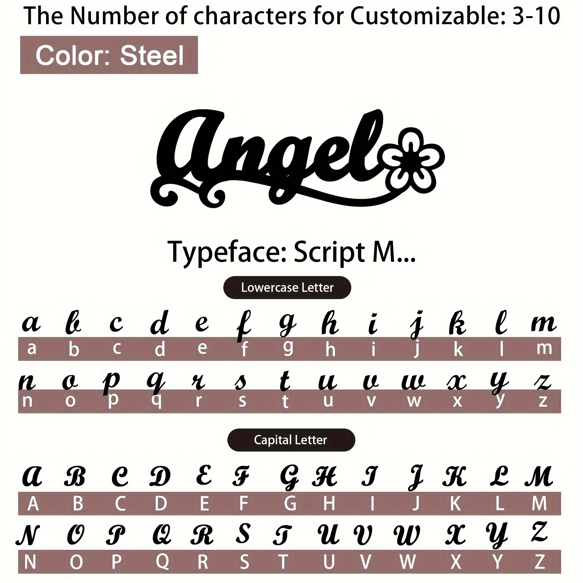 Personalized Stainless Steel Flower Pendant Customized Name - Temu ...