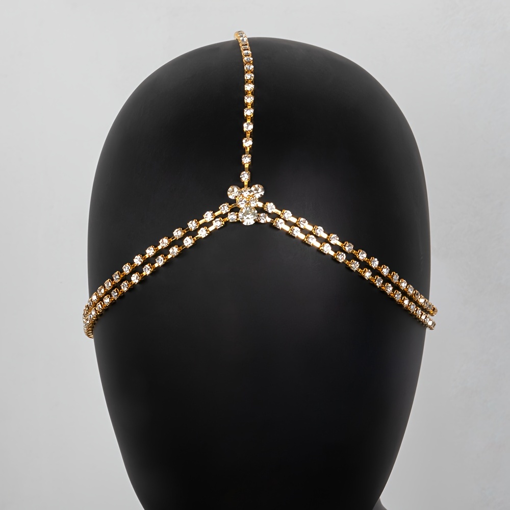 Iced Shiny Rhinestone Head Chain Nightclub Prom Bling Bling - Temu Ireland