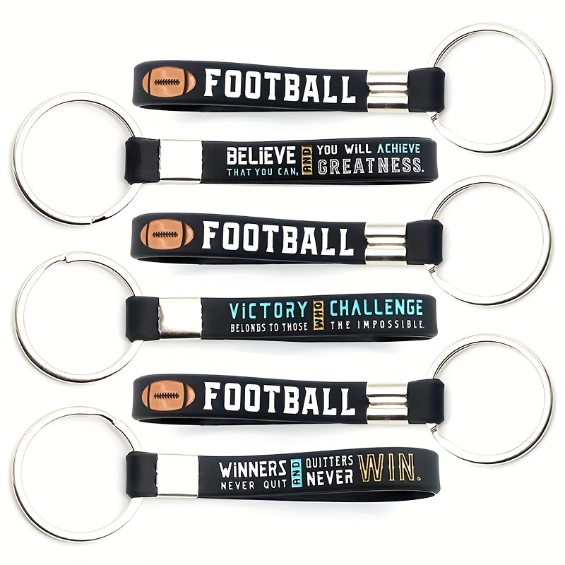 Rugby Football Victory Believe Silicone Wristband Key Chain | Shop Now ...