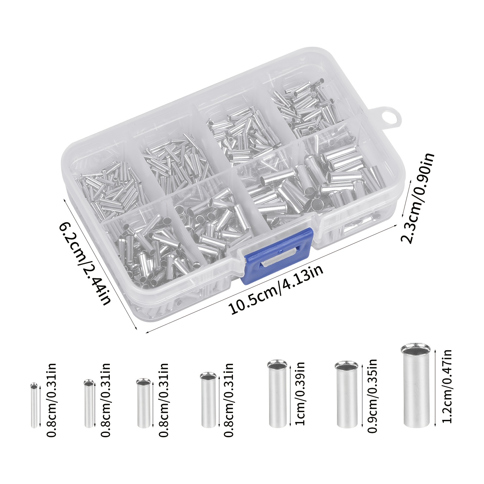 600pcs 박스형 와이어 페룰 키트 10 22 Awg 비 절연 와이어 페룰 코드 핀 엔드 터미널 커넥터 케이블 압착 단자