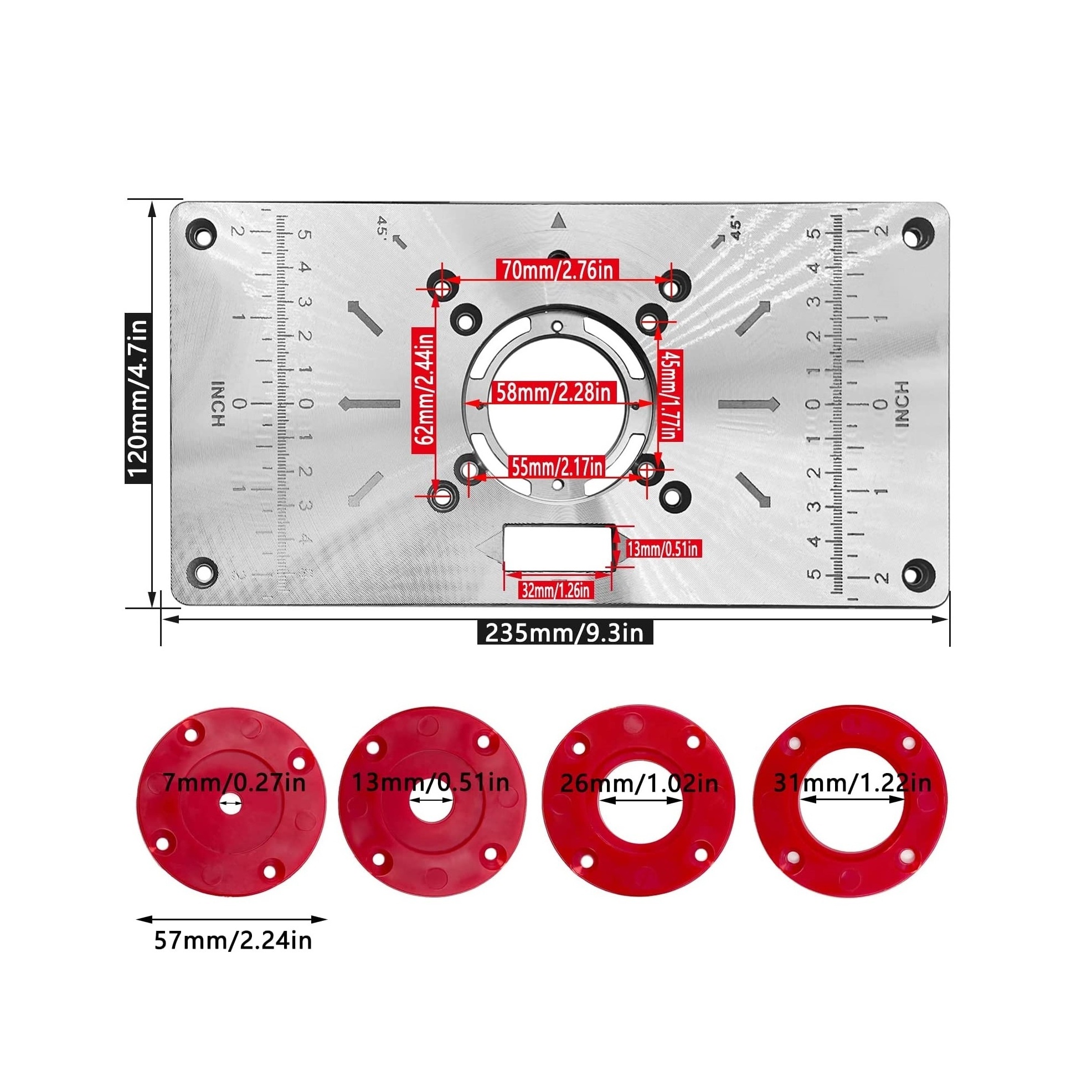 Router Table Insert Plate Table Aluminium Woodworking - Temu