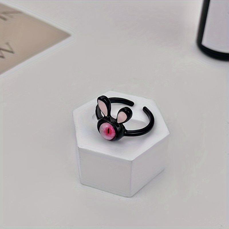 Simple Black Rabbit Slap Ring Men's And Women's Same Style - Temu ...