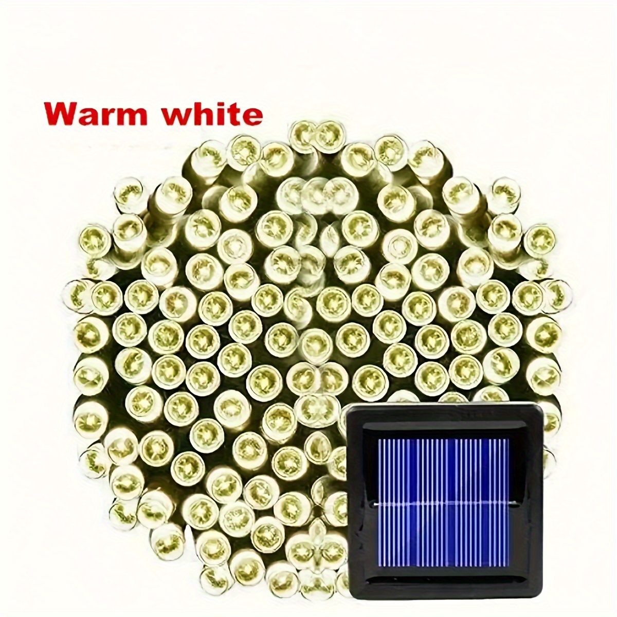 1pc 100 Leds Solar Powered String Lights Waterproof Fairy Lights With 8 ...