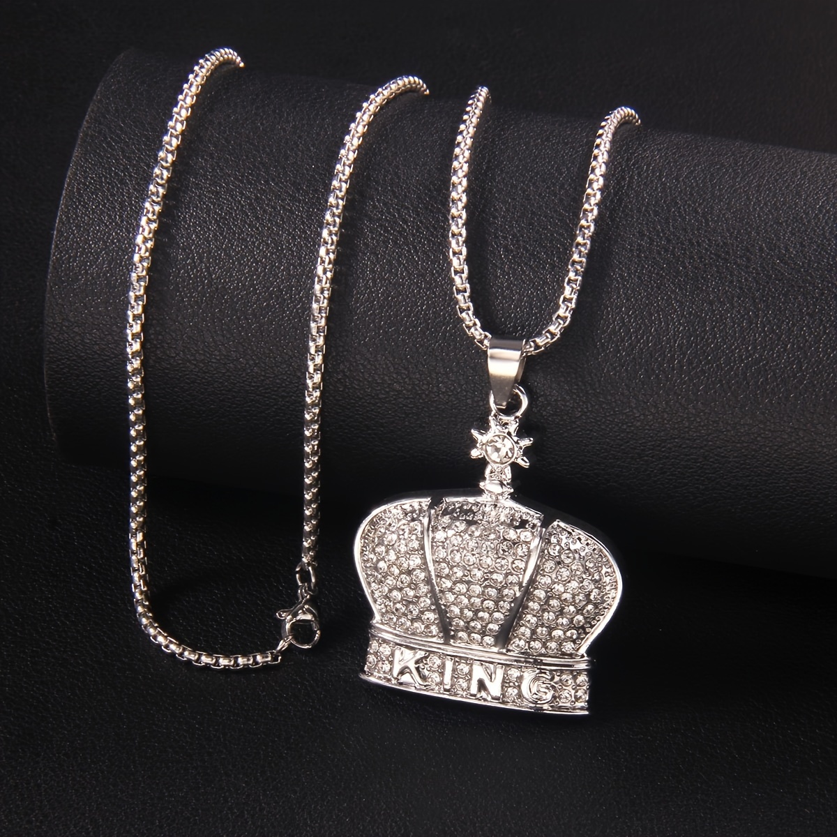 Gorgeous Faux Crystal Decor Crown Letter Kind Pendant - Temu United Kingdom