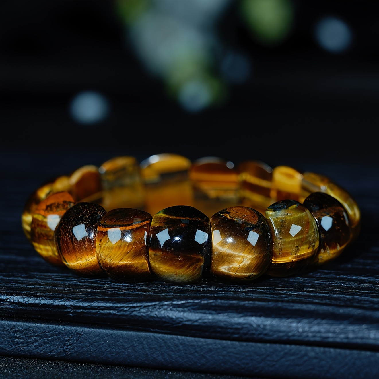 natural tiger eye stone wooden golden atmosphere bracelet Temu United Kingdom
