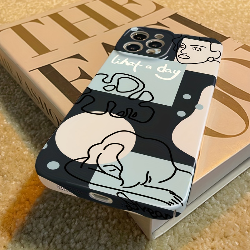 Black Background Color Block Line Girl Film Shell All-inclusive Fine ...