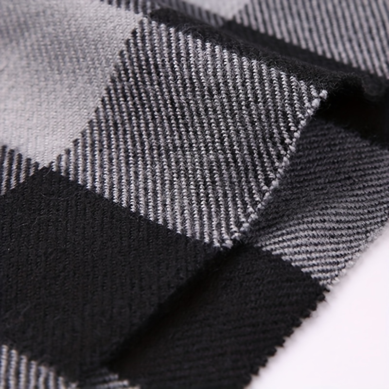 1pc Autumn And Winter Fashion Plaid Mens Imitation Cashmere Scarf ...
