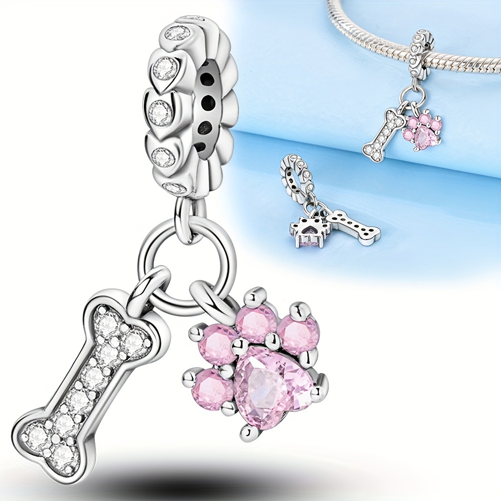 S925 Sterling Silver Cat Paw Kitten 2 in 1 Charms - Temu United Kingdom