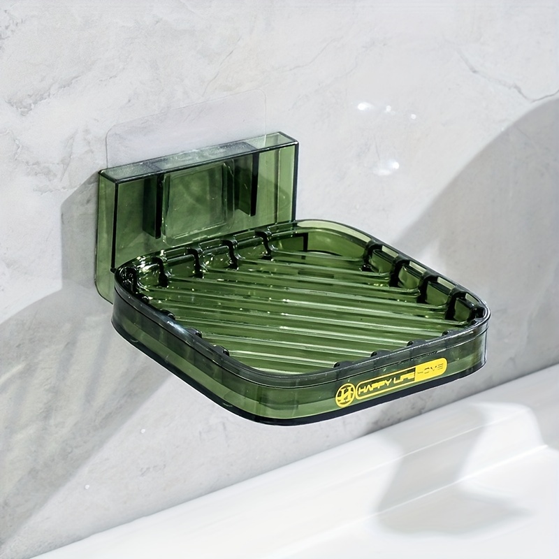 Wall Mounted Soap Holder Plastic Square Soap Rack Drain Soap - Temu Canada
