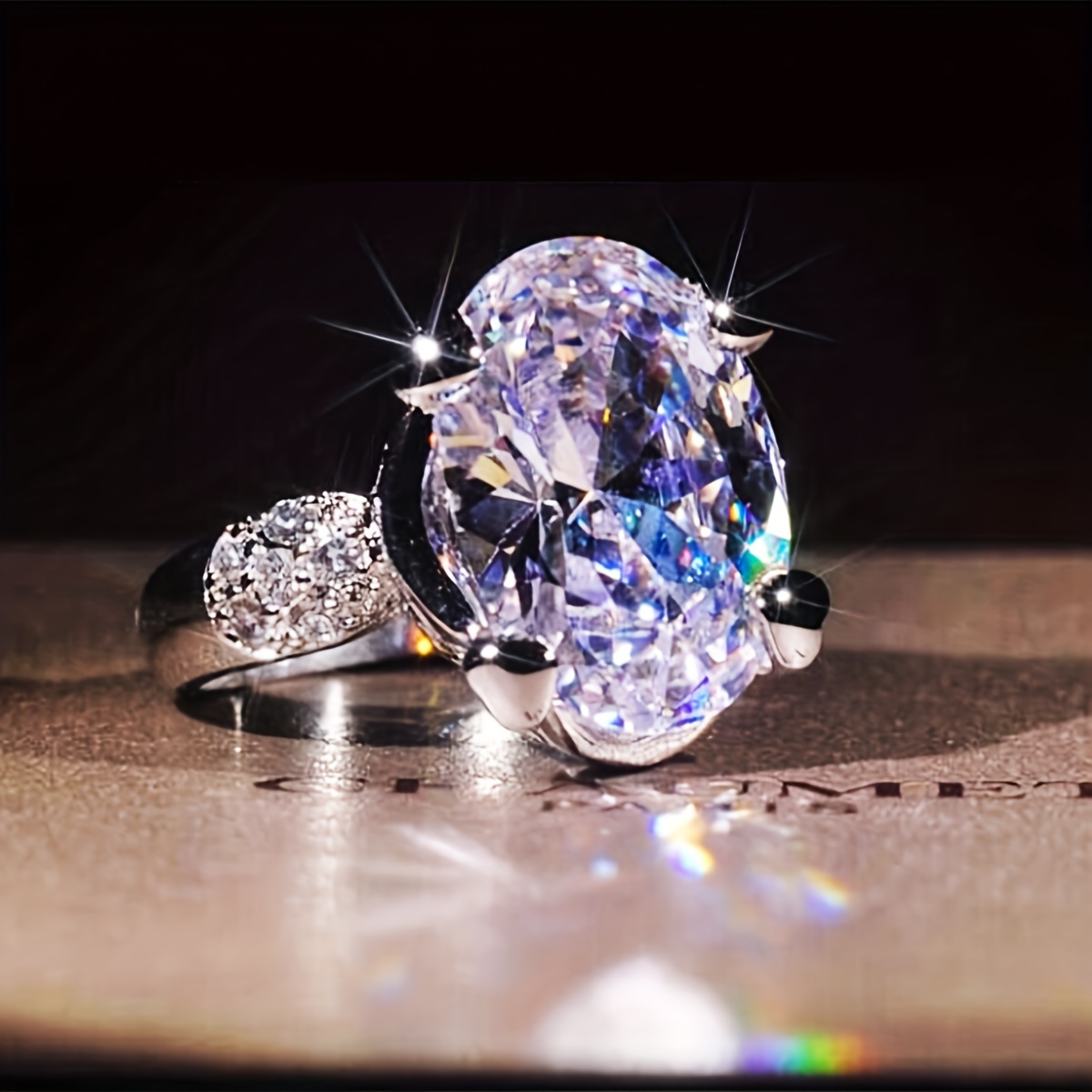 Classic Oval Zircon Ring Women's Wedding Romantic - Temu United Kingdom