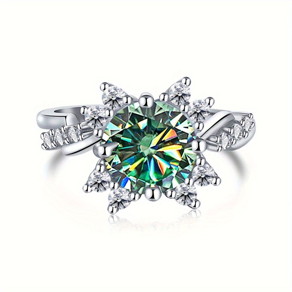 Moissanite Promise Ring 925 Sterling Silver Sparkling - Temu United Kingdom