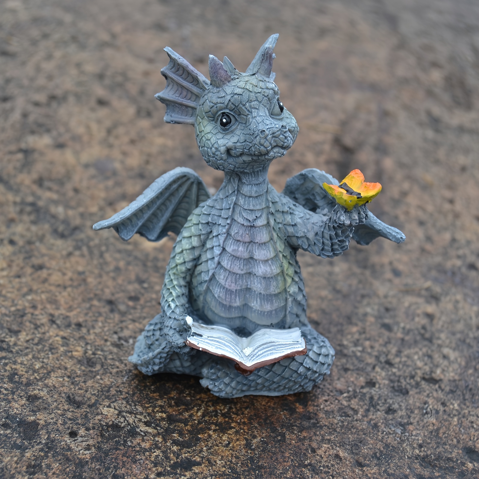 Add A Magical Touch Home Decor Mini Dragon Reading Book - Temu
