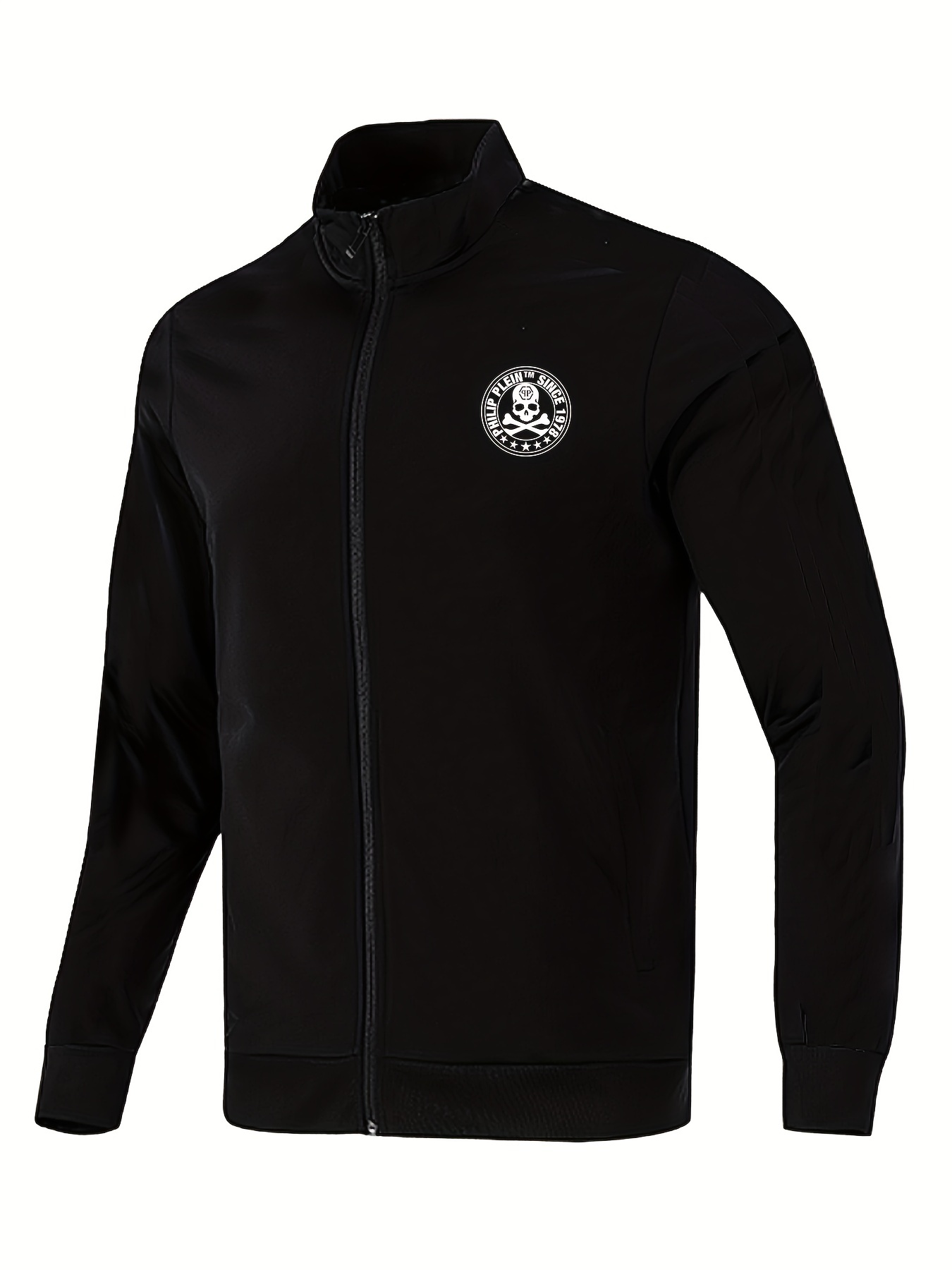 Mens Skull Element Print Track Jacket College Full Zip - Temu New Zealand