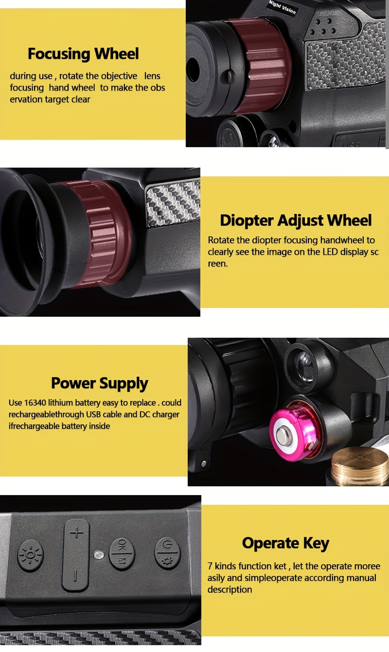 8x Digital Zoom Ir Night Vision Monoculars Hd Night - Temu