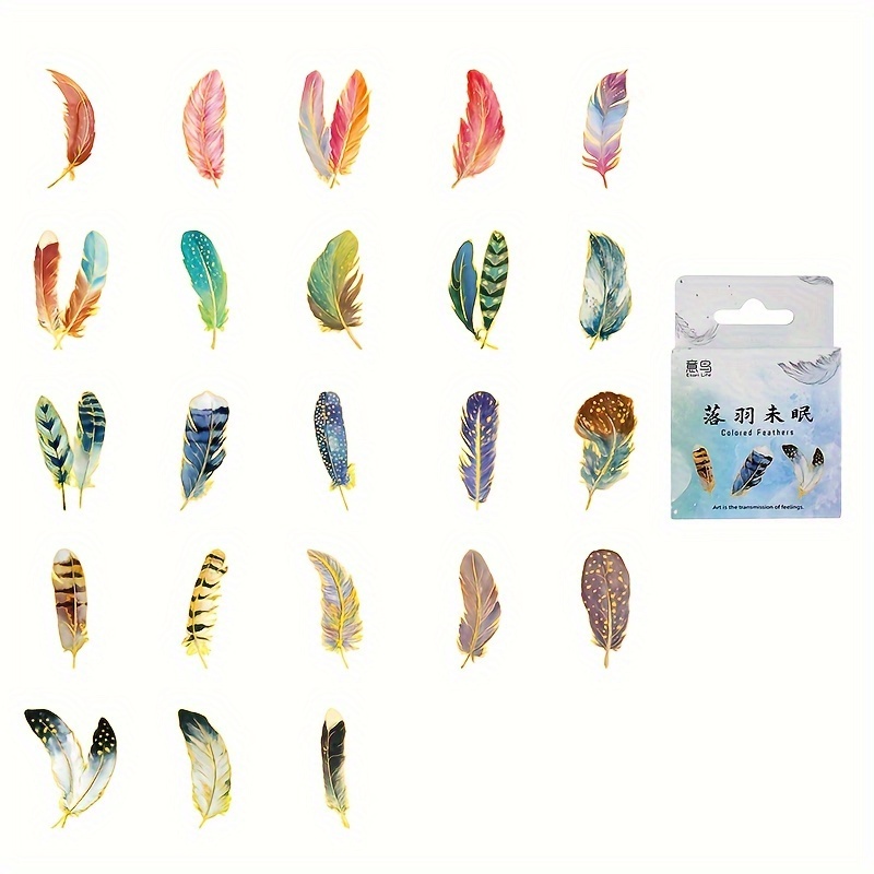 Stickers Self adhesive Feather Stickers For Album Decoration - Temu Canada