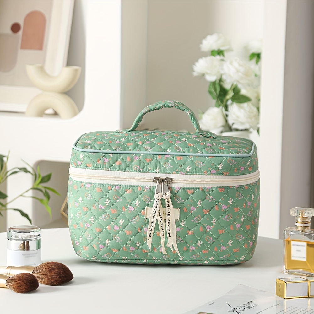 Decorative Makeup Travel Bag Zippered Toiletry Storage Bag - Temu ...