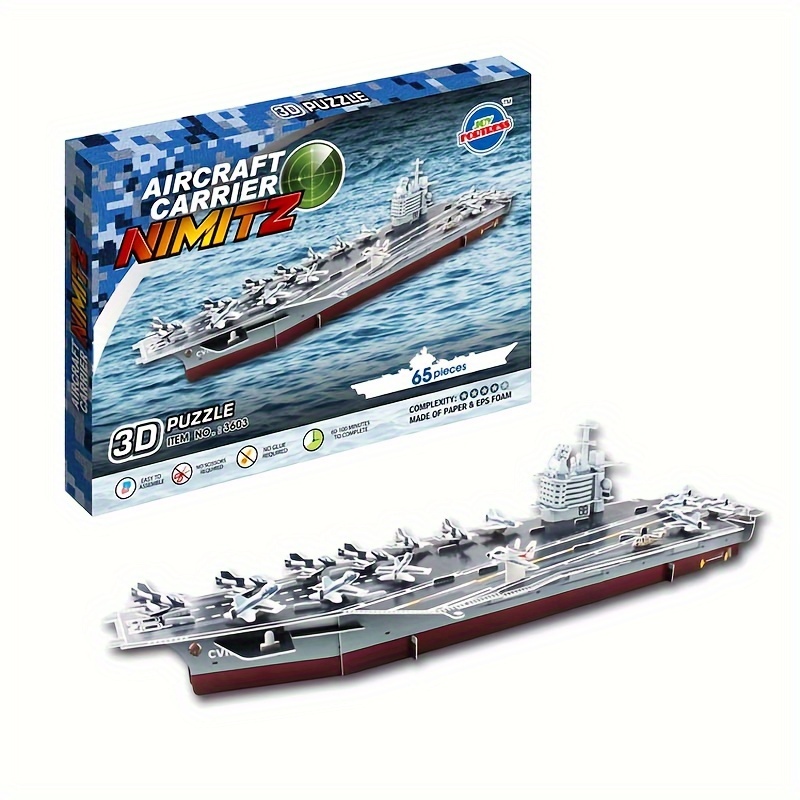 3d Puzzle Aircraft Carrier Model Parent child Interactive - Temu New ...